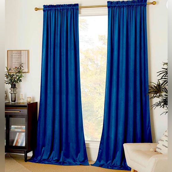 Nicetown | Accents | Nicetown Blue Velvet Curtain Panels Rod Pocket ...